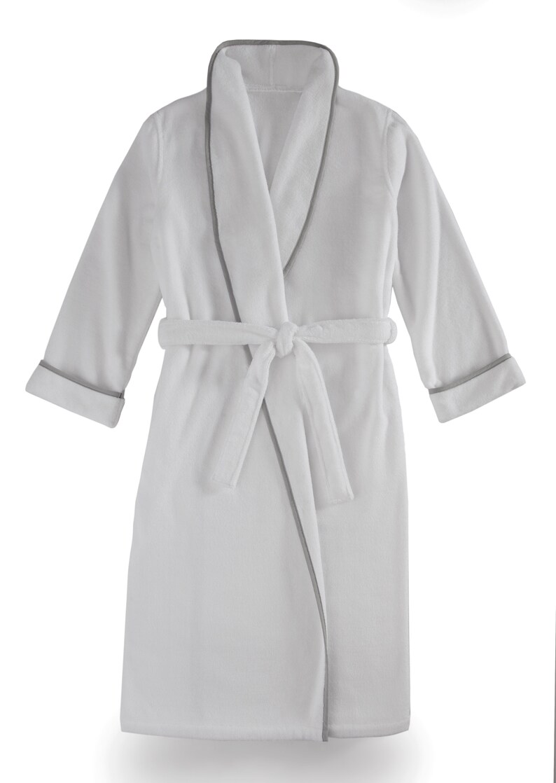 Personalized Turkish Plush Robe With Piping Monogrammed 100% - Etsy