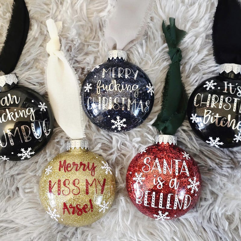 Rude Christmas Baubles - Etsy UK