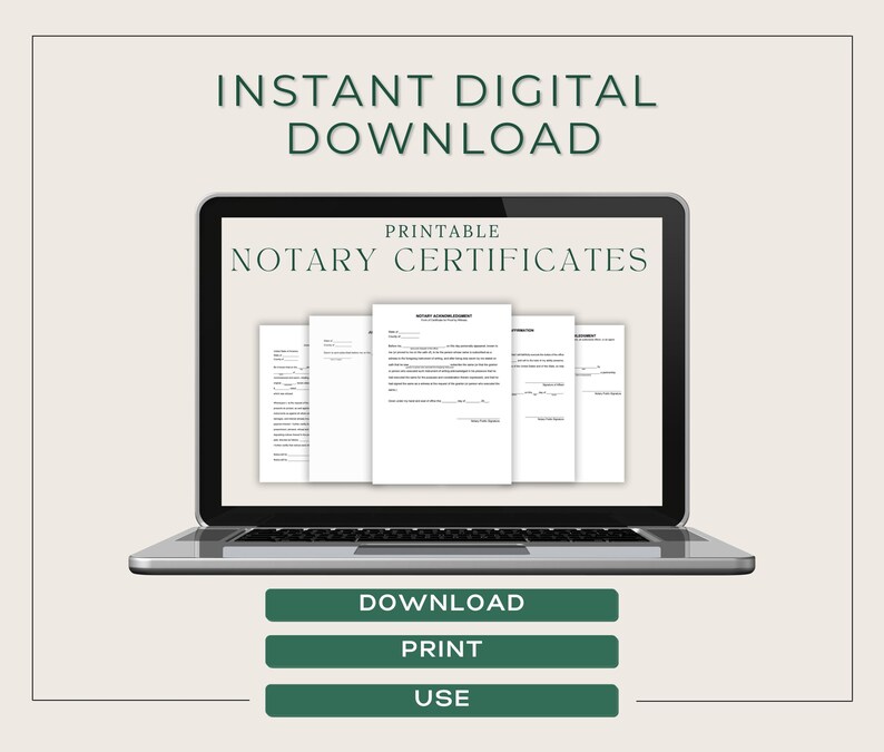 17 EDITABLE Notary Certificates - Acknowledgements - Jurat - Oath ...