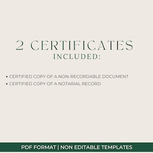 2 Printable Notary Certified Copy Certificates - Notarial Certificates ...