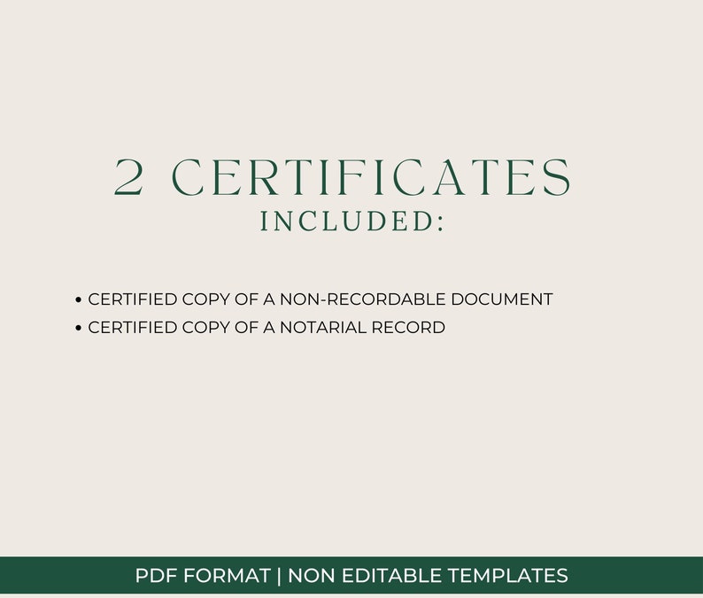 2 Printable Notary Certified Copy Certificates - Notarial Certificates ...