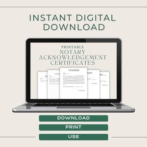 8 Printable Notary Acknowledgment Certificates - Acknowledgments ...