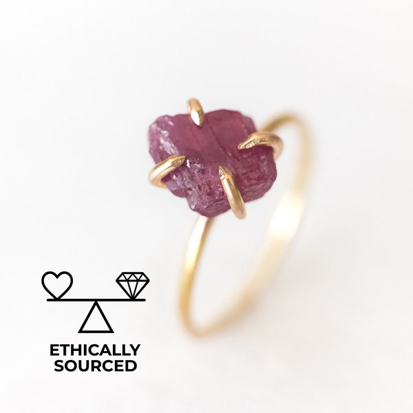 Raw Ruby Ring - Etsy