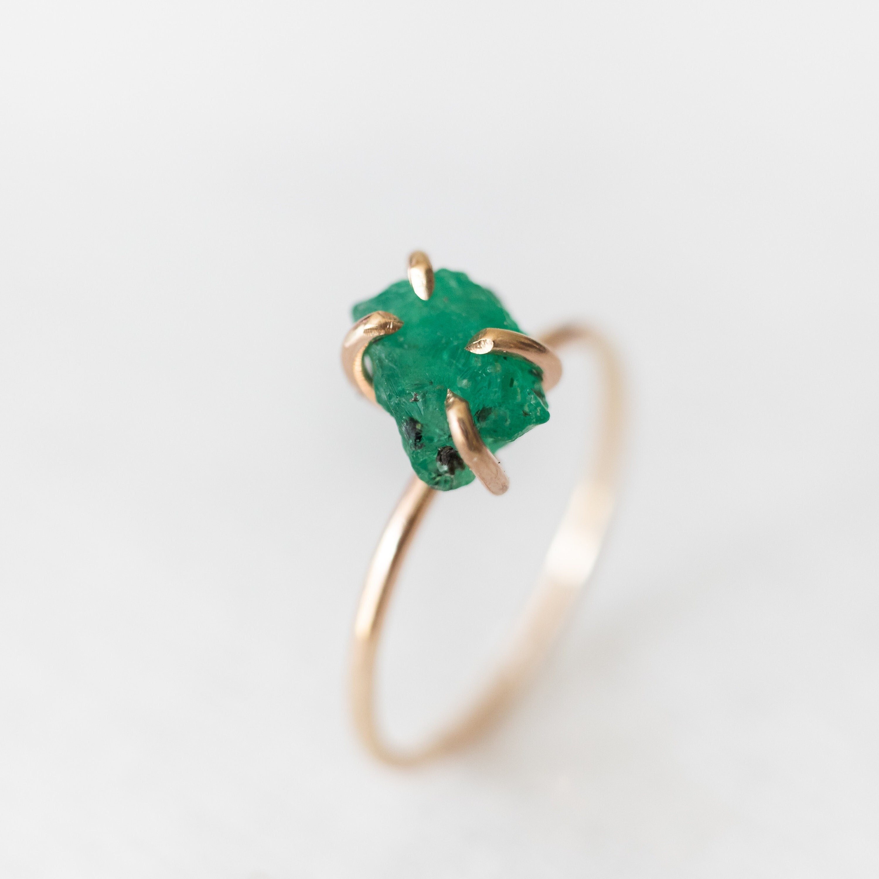 Uncut Emerald Ring