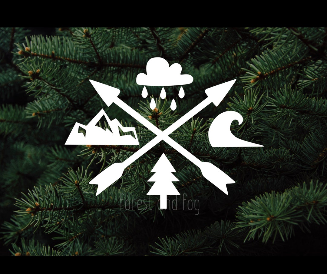 Pacific Northwest PNW Elements DIY Decal SVG Cutting File Instant ...