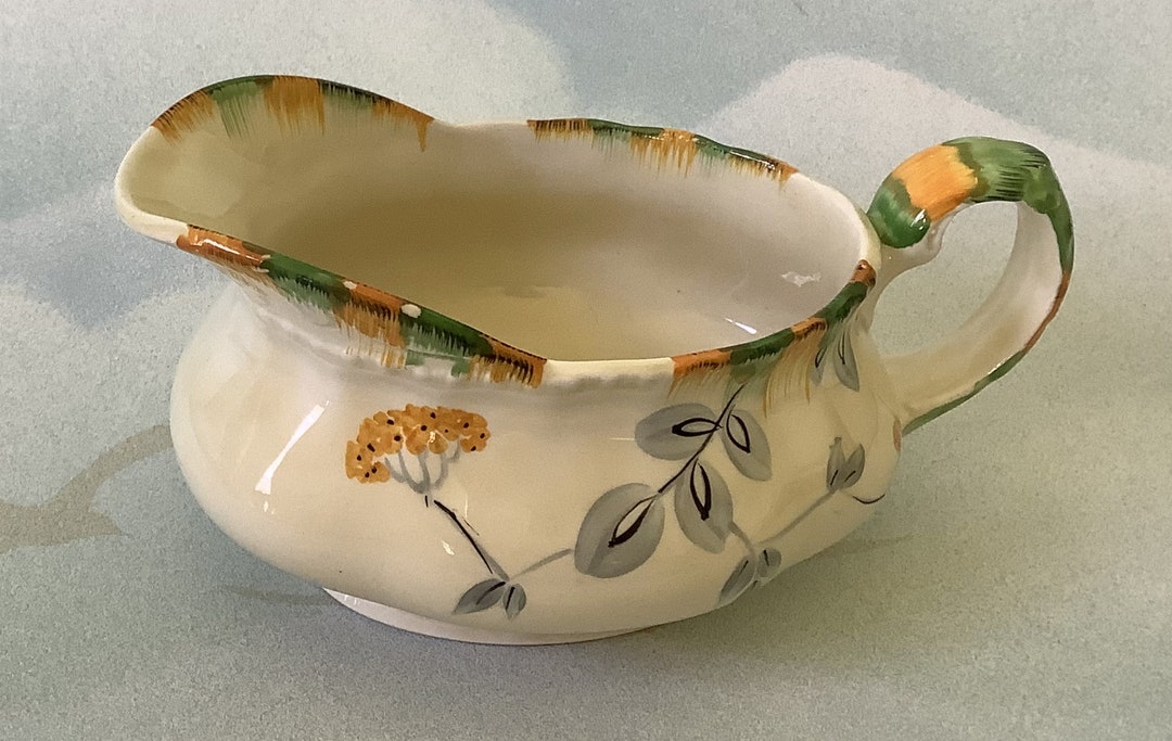 Grindley Gravy Jug, Vintage Otis Pattern Sauce Jug, Floral Grey ...