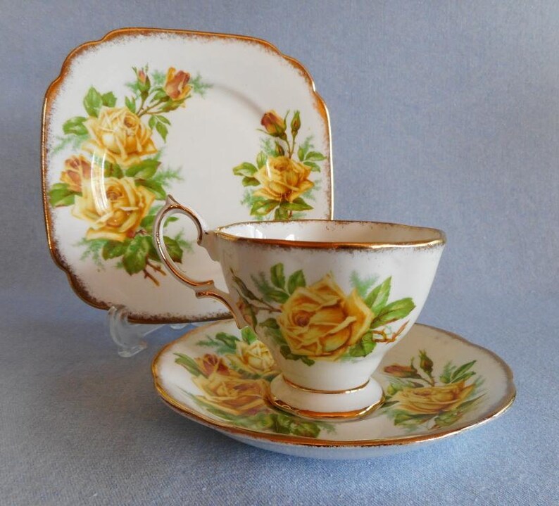 Royal Albert Yellow Tea Rose Trio, Vintage Royal Albert Tea Rose Cup ...