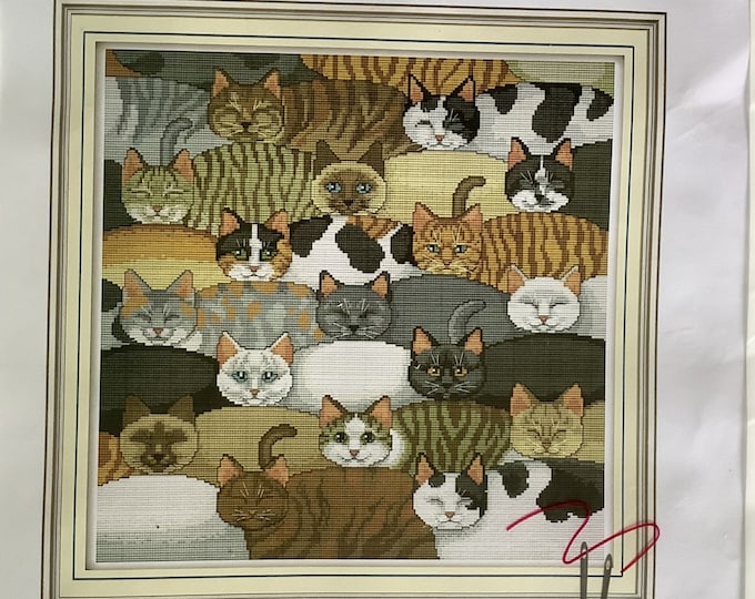 Cats, Counted Cross Stitch Pattern Kit, Aus Creative DA127 Cats, Kit ...