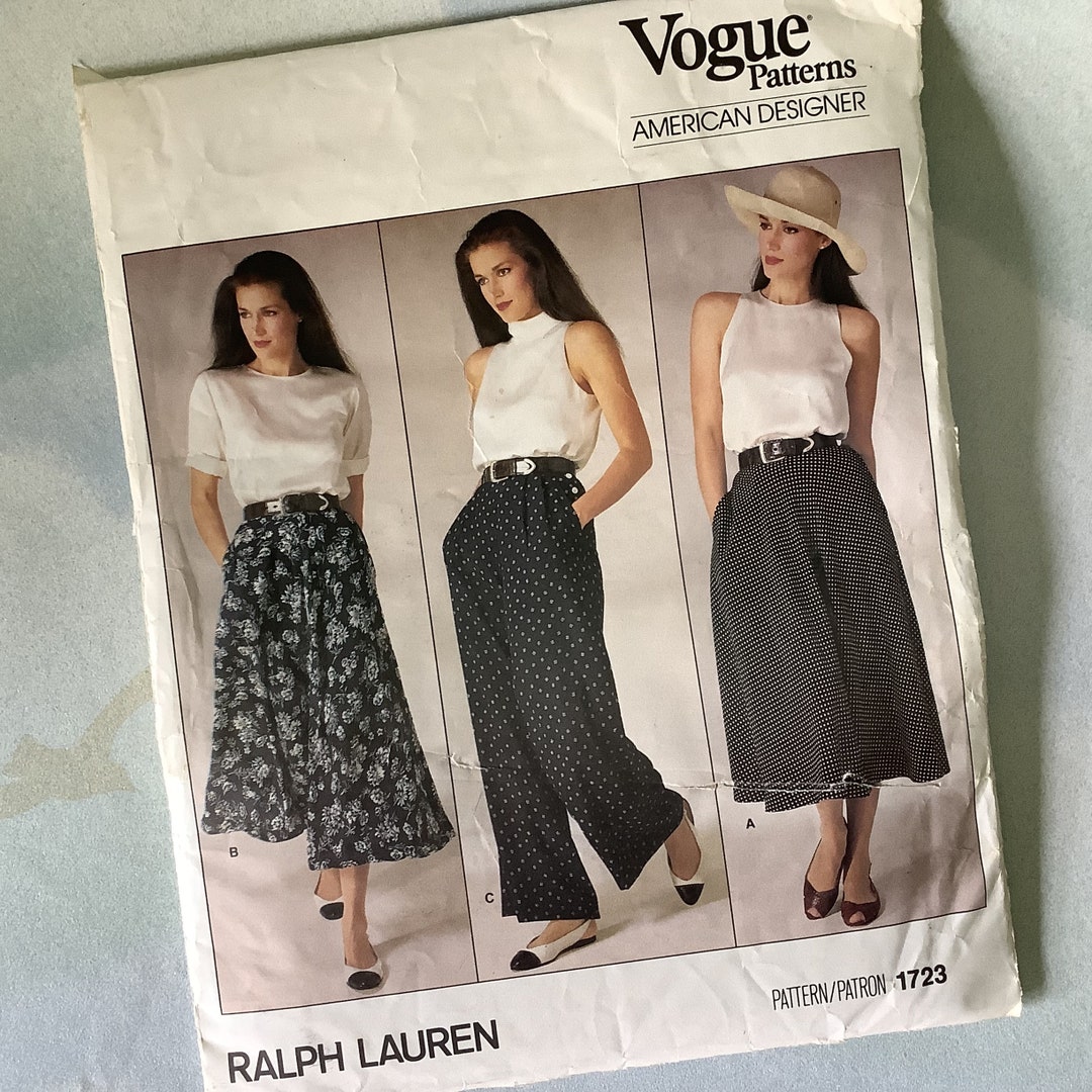 Vogue Pattern 1723, Misses Skirt and Pants, Size 10, Circa1986, Pattern ...
