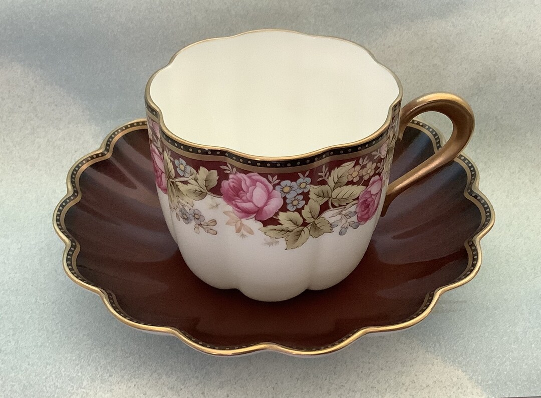 Nikko Fine Bone China Duo, Flora Pattern, Chocolate Brown, Floral ...
