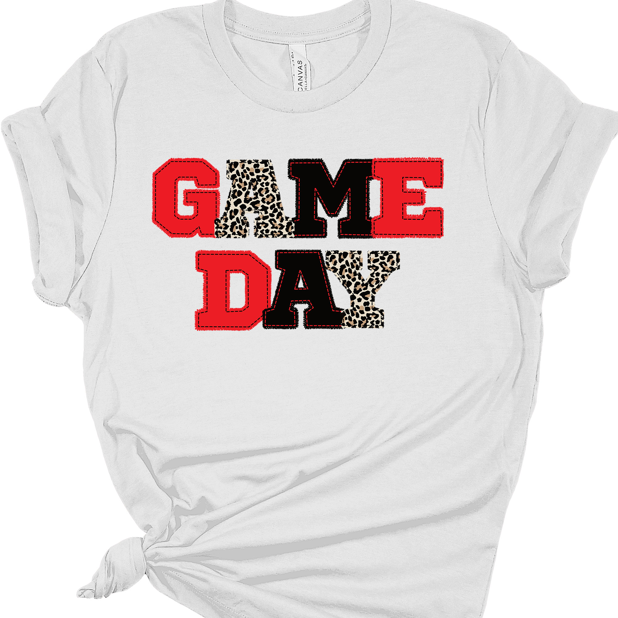 Red and Black Game Day Cheetah Unisex Bella Canvas T-shirt - Etsy