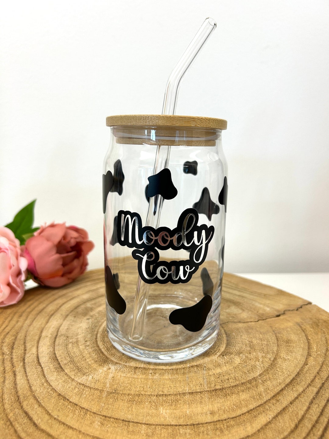 Funny Cow Drinking Glass - Quirky Birthday Gift for Her, Amusing Gift ...