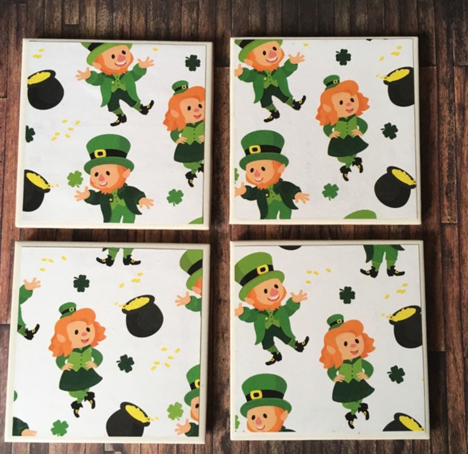IRISH THEME Ceramic Tile Coasters Set of 4 - Etsy