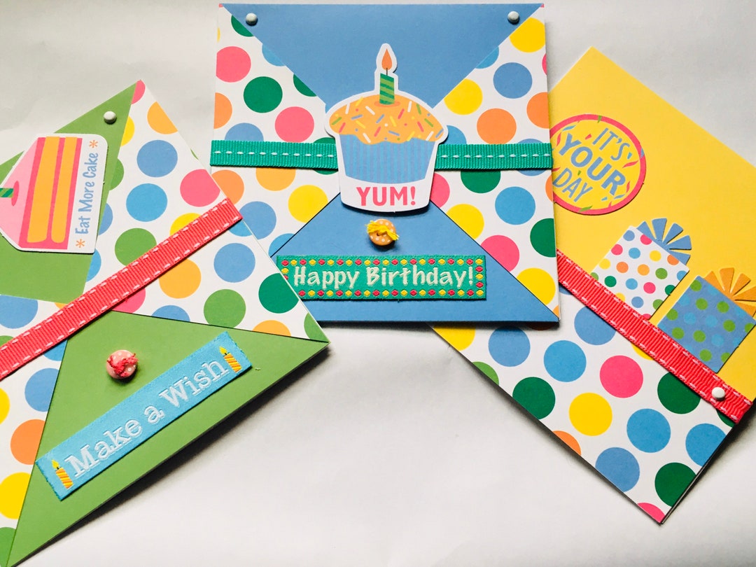 Bold and Bright Birthday Cards Set of Three - Etsy