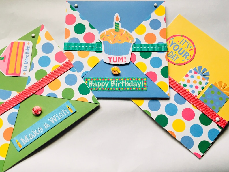 Bold and Bright Birthday Cards Set of Three - Etsy