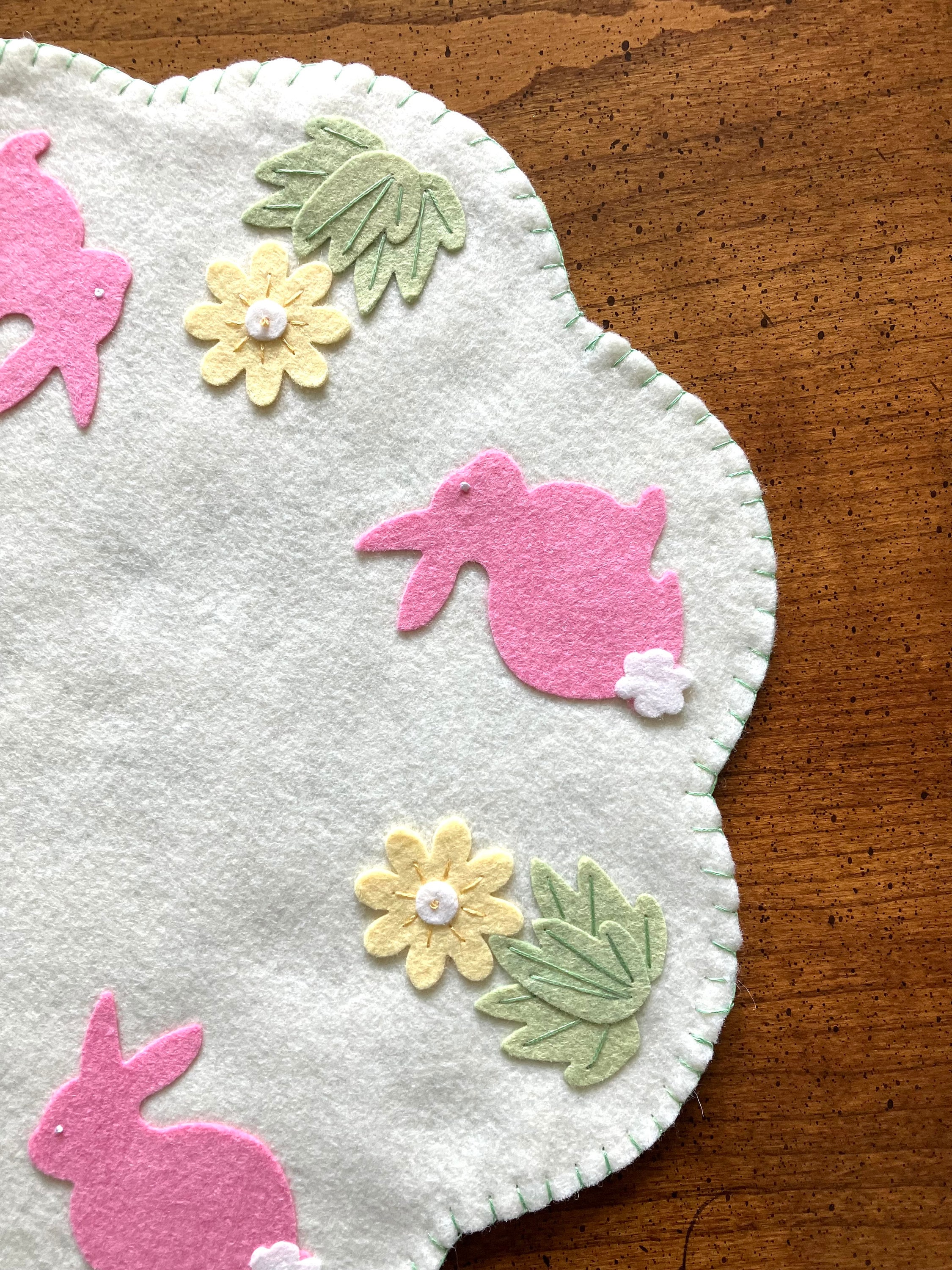 Easter Bunny and Flowers Penny Rug - Etsy