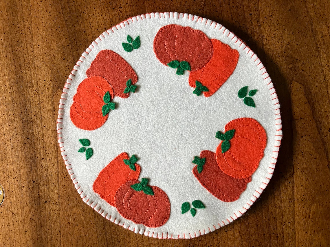 PUMPKIN Candle Mat Penny Rug Table Decor - Etsy