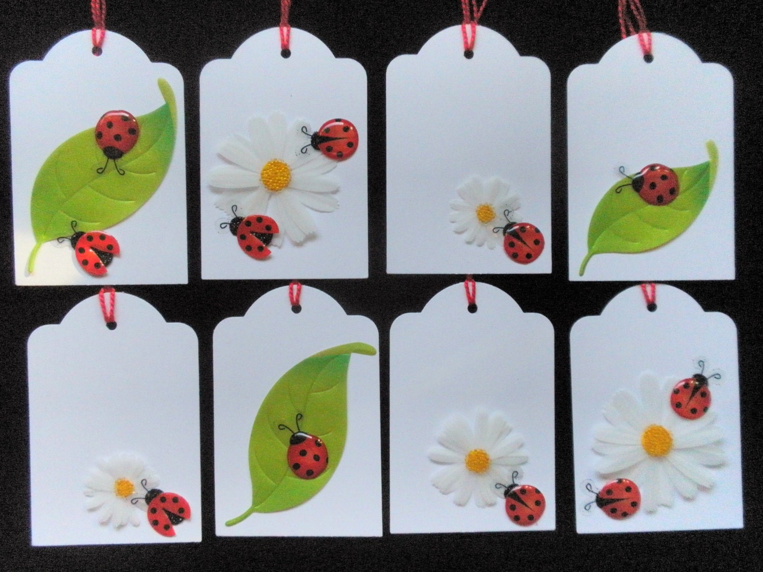 LADY BUG 3D Sticker Gift Tags Set of 12 - Etsy