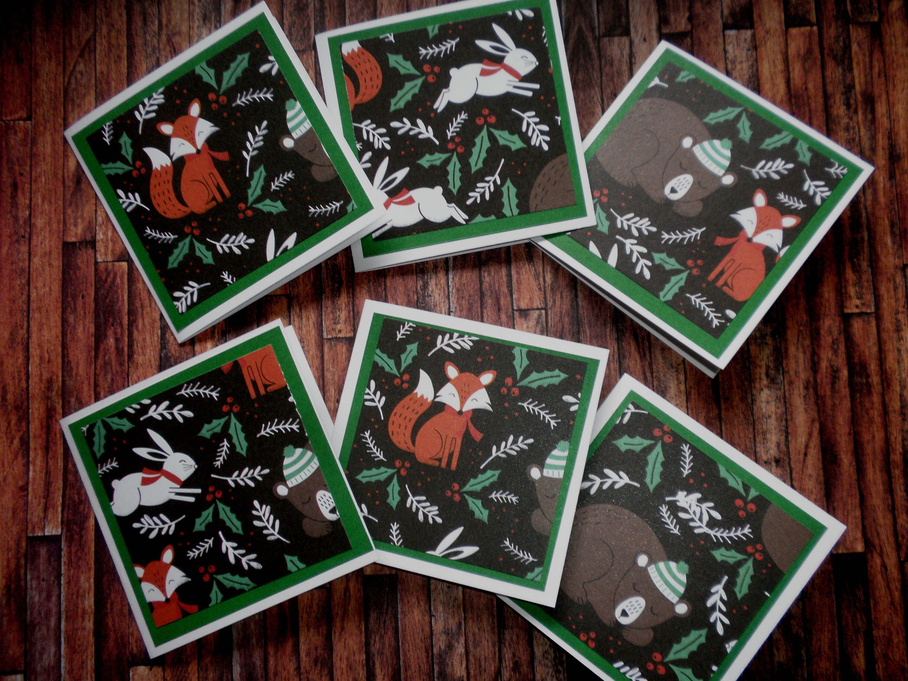 WOODLAND ANIMALS Mini Note Cards Gift Cards Set of 12 - Etsy