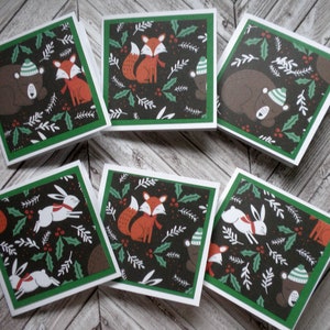 WOODLAND ANIMALS Mini Note Cards Gift Cards Set of 12 - Etsy