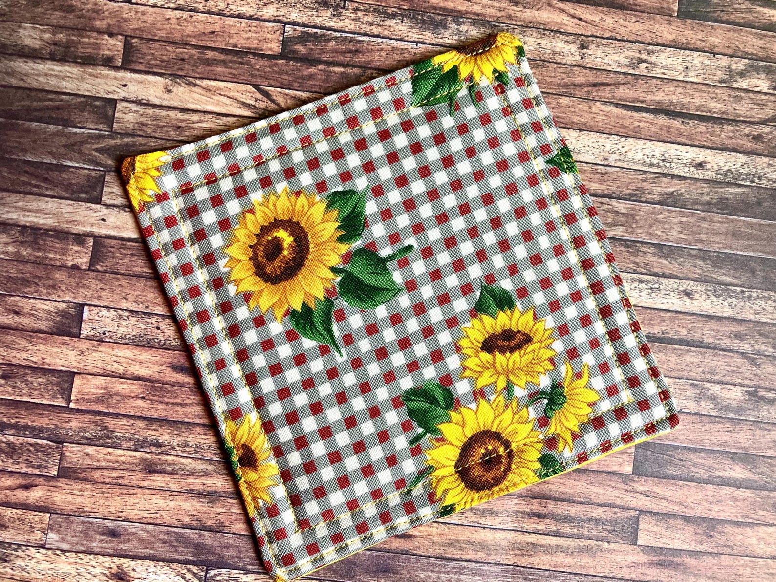 Sunflower Reversible Print Coasters Set of Four - Etsy