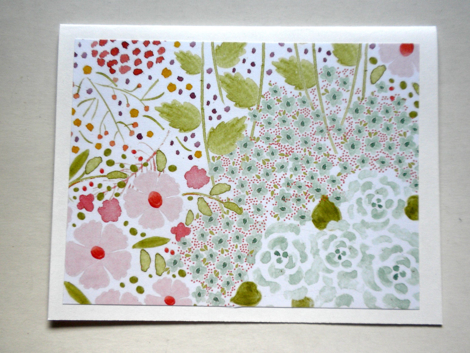 WATERCOLOR FLOWERS Print Note Card Set of Six - Etsy