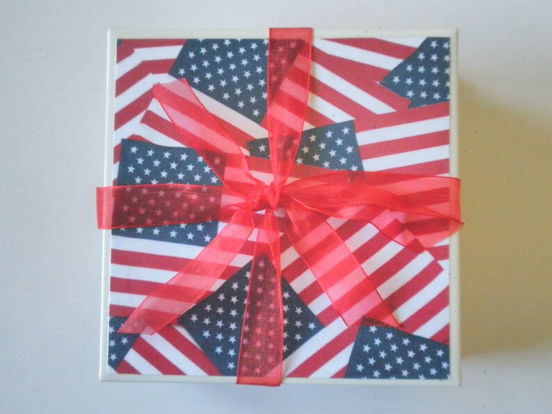 AMERICAN FLAG Ceramic Tile Coasters Set of 4 - Etsy