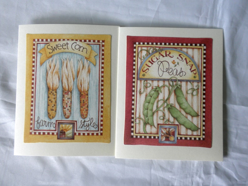 SPRING SEED PACKETS Debbie Mumm Print Note Cards Set of Six With White ...