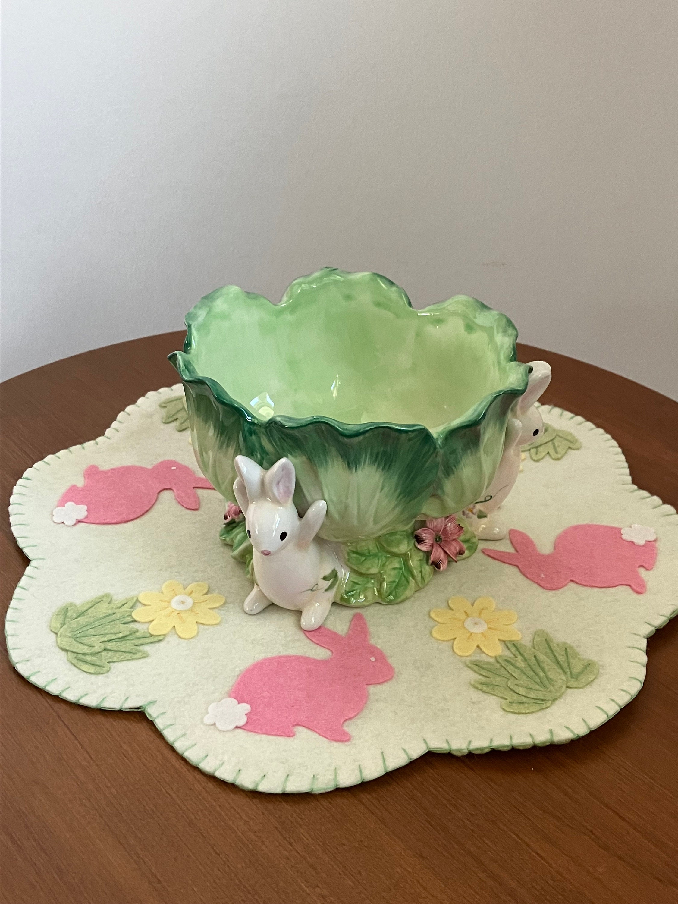 Easter Bunny and Flowers Penny Rug - Etsy