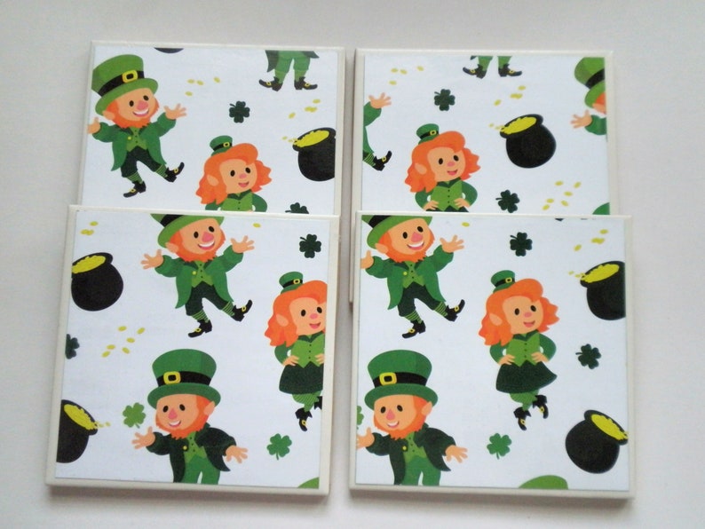 IRISH THEME Ceramic Tile Coasters Set of 4 - Etsy