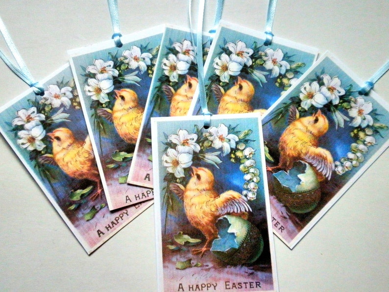 Vintage Easter Print Gift Tags Set of Six - Etsy