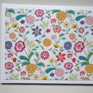 Flower Print and Chevron Print Note Cards Set of Six With White ...