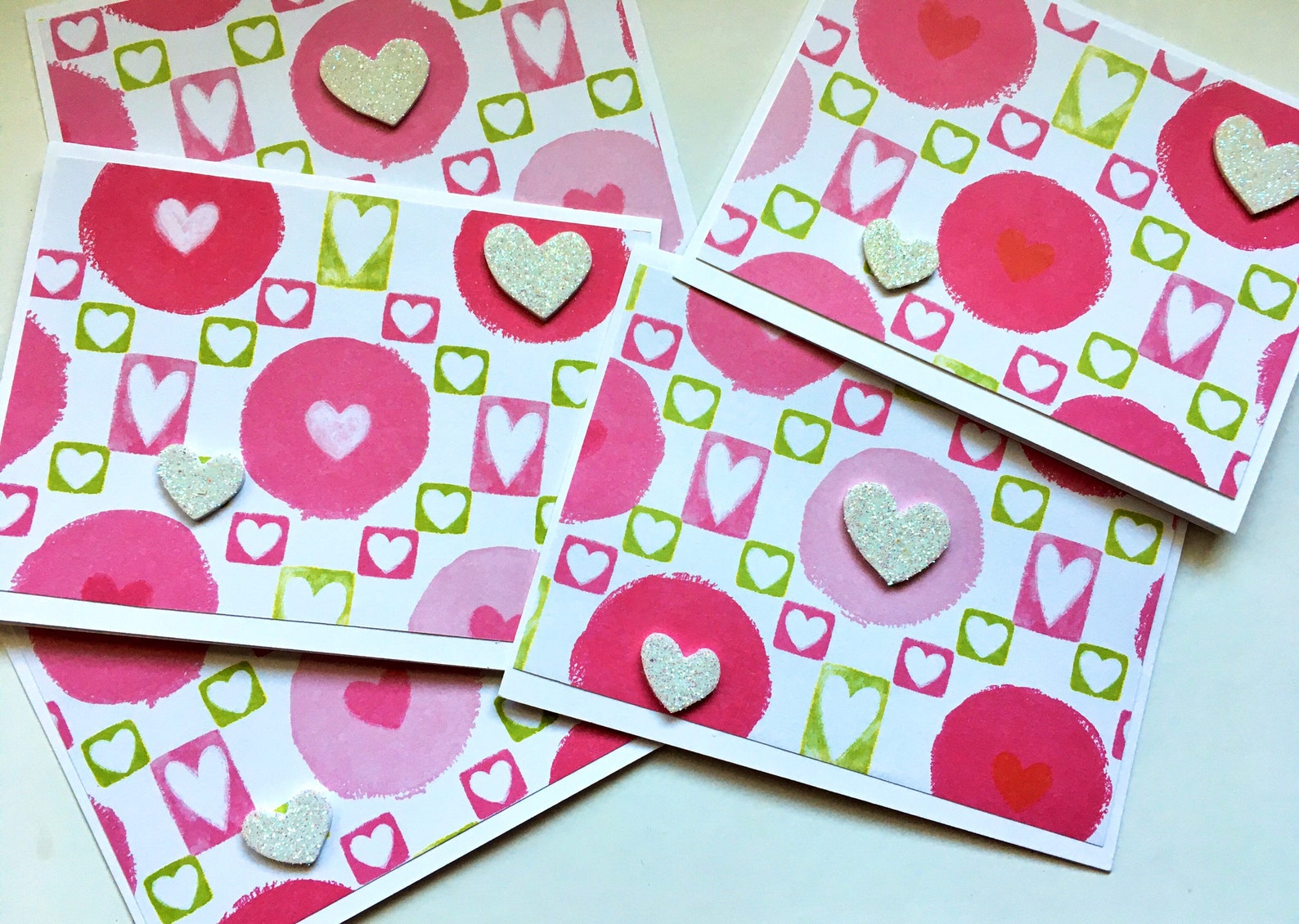 VALENTINE HEART Note Cards Set of Five - Etsy