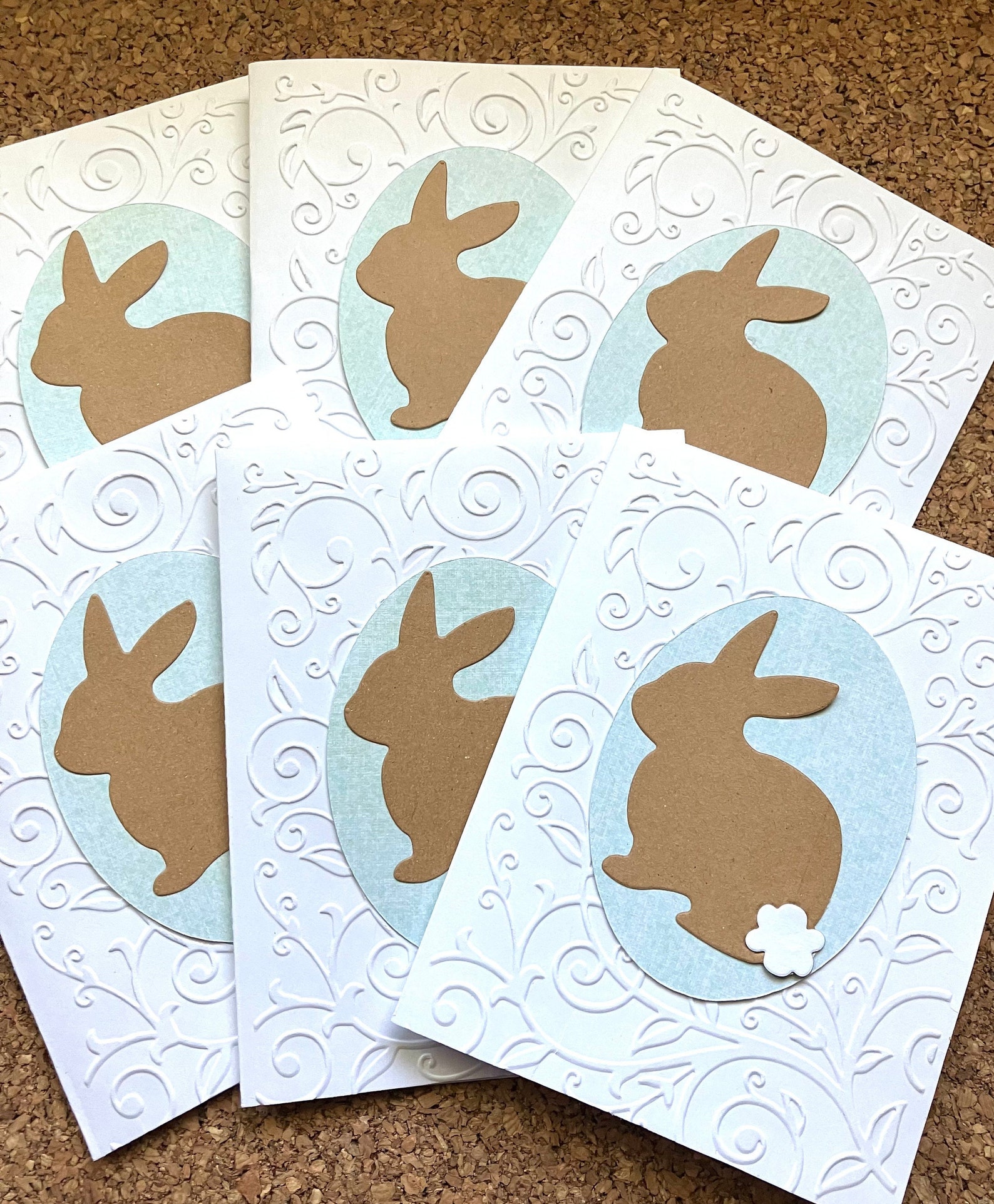 Chocolate Easter Bunny Embossed Card Set of Six - Etsy