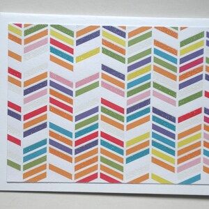 Flower Print and Chevron Print Note Cards Set of Six With White ...