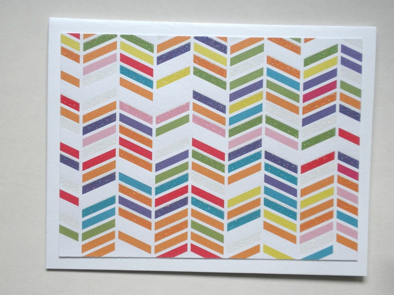 Flower Print and Chevron Print Note Cards Set of Six With White ...