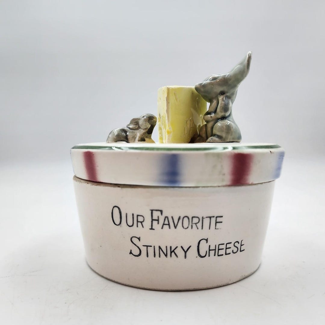 Vintage Holt Howard Stinky Cheese Bowl Trinket Dish W Lid 1950s MCM 4. ...