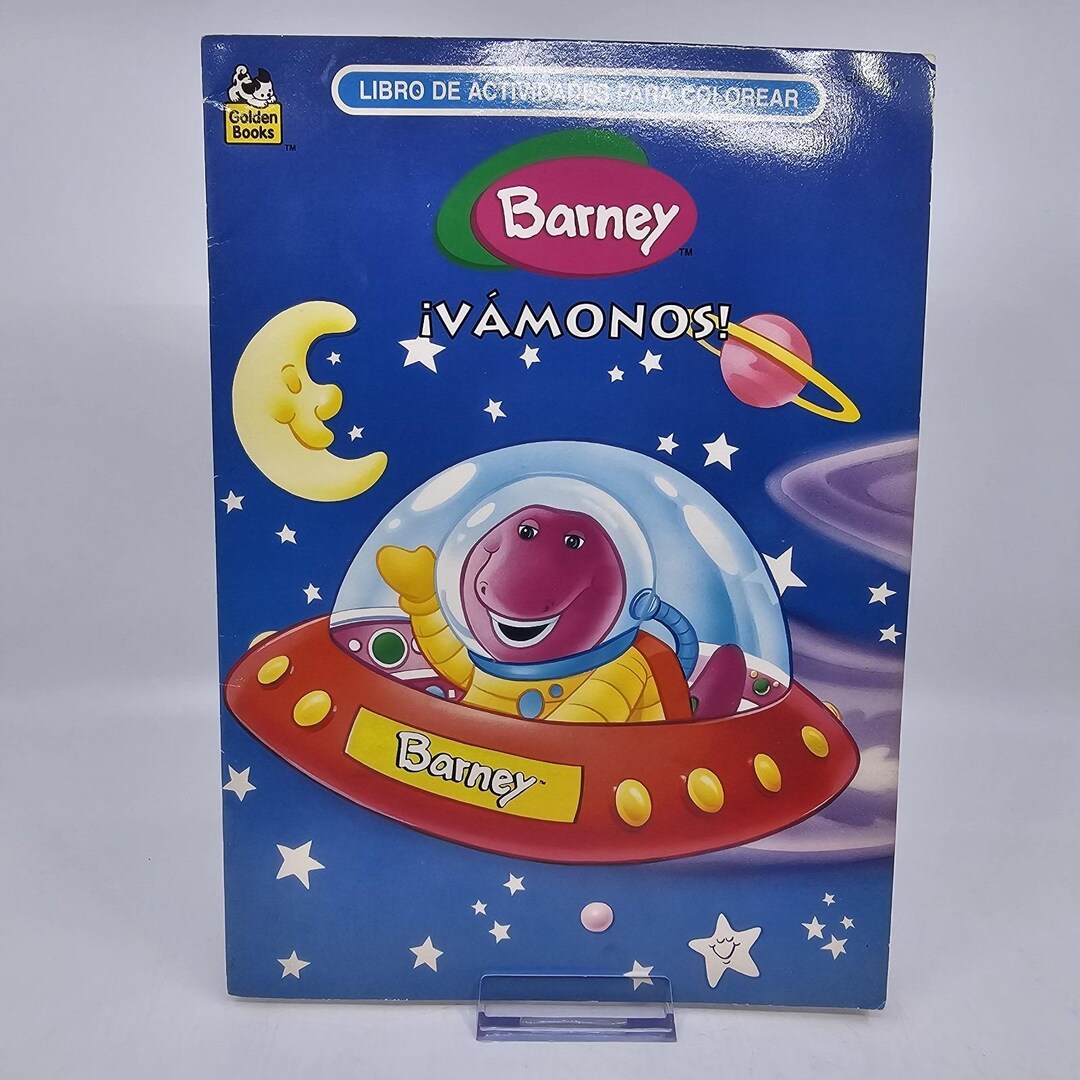 Vintage Barney the Dinosaur Vamonos Coloring Book in Spanish Golden ...