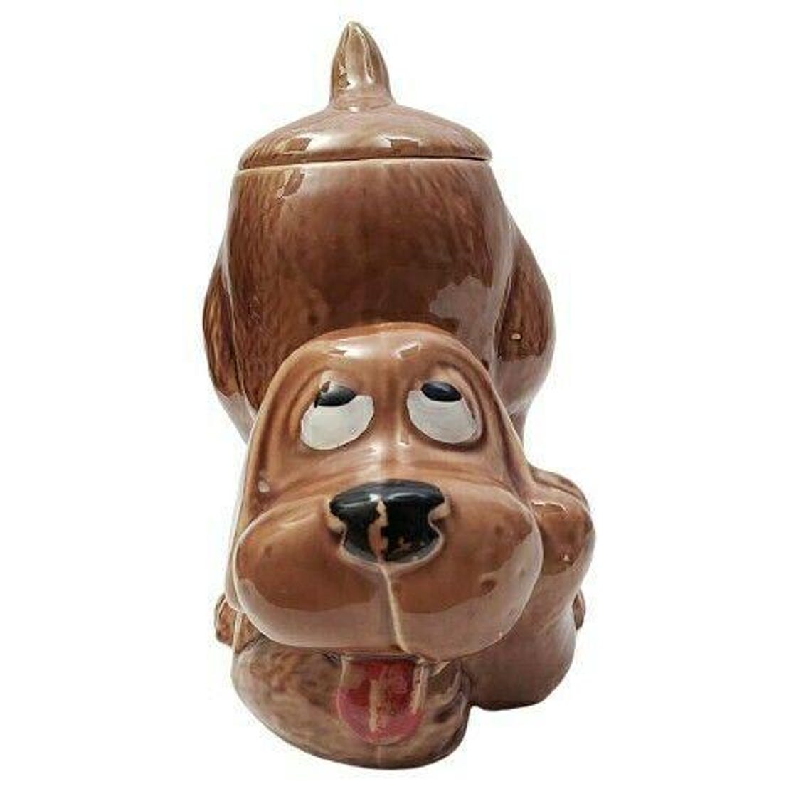 Vintage Mccoy Pottery Thinking Hound Dog Cookie Jar Brown 11 in Large ...
