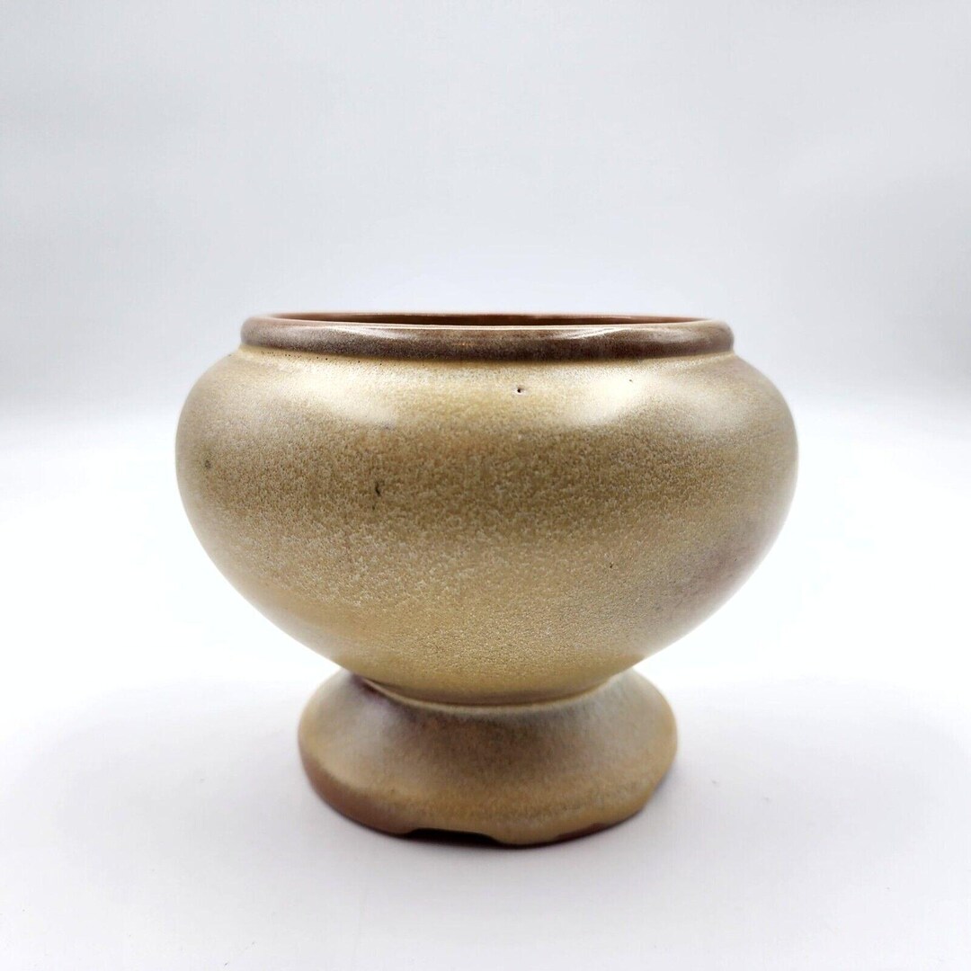 Vintage Frankoma Vase Planter Pottery Pot Footed Desert Gold Mid ...