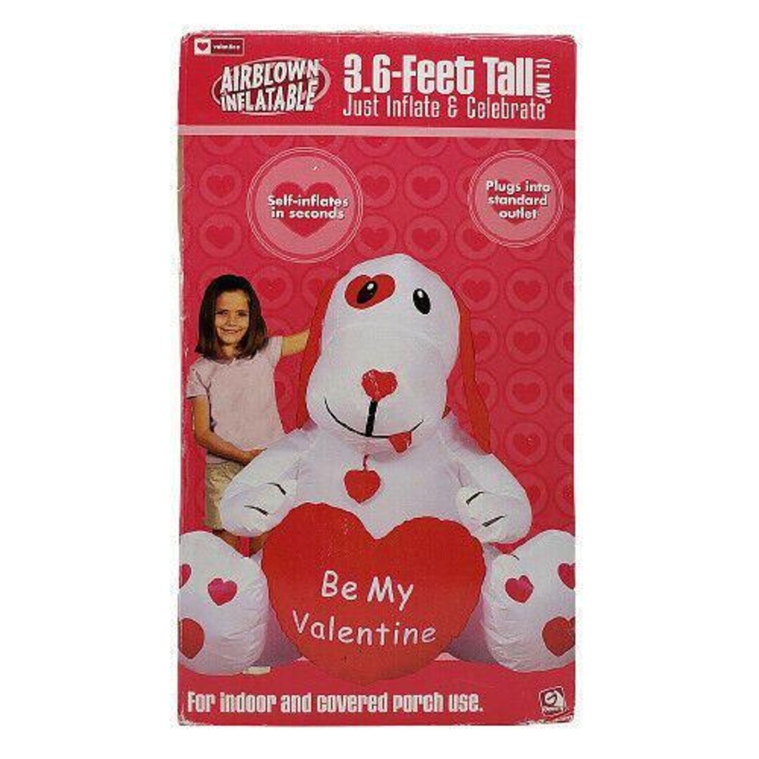 Vintage Gemmy Airblown Inflatable Be My Valentine 3.6ft Valentine's Day ...