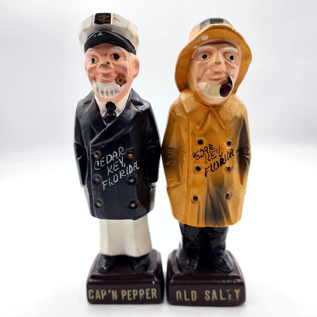 Vintage Cap'n Pepper and Old Salty Sea Captain Salt & Pepper Shaker Set ...