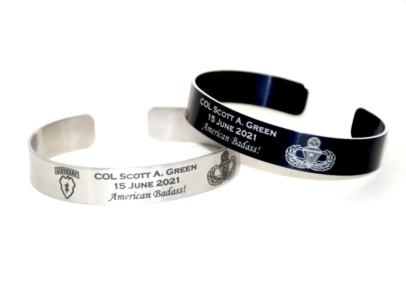 Col Scott Green Engraved Memorial Bracelet | Etsy