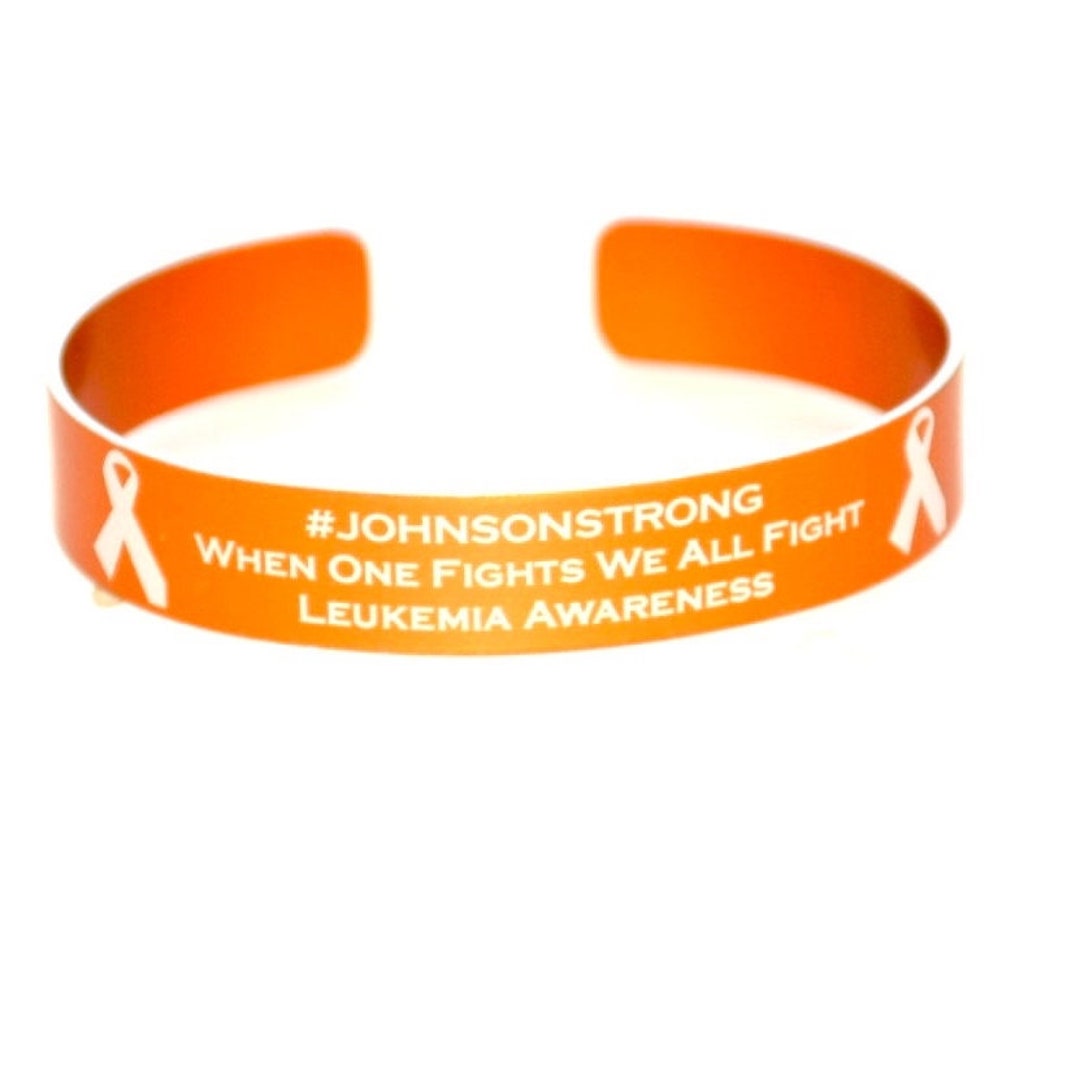 Leukemia Awareness #JOHNSONSTRONG Engraved Bracelet - Etsy