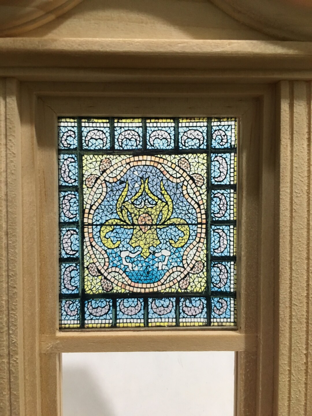 Dollhouse Miniature - Belcher Style Mosaic Stained Glass - Window Decal ...