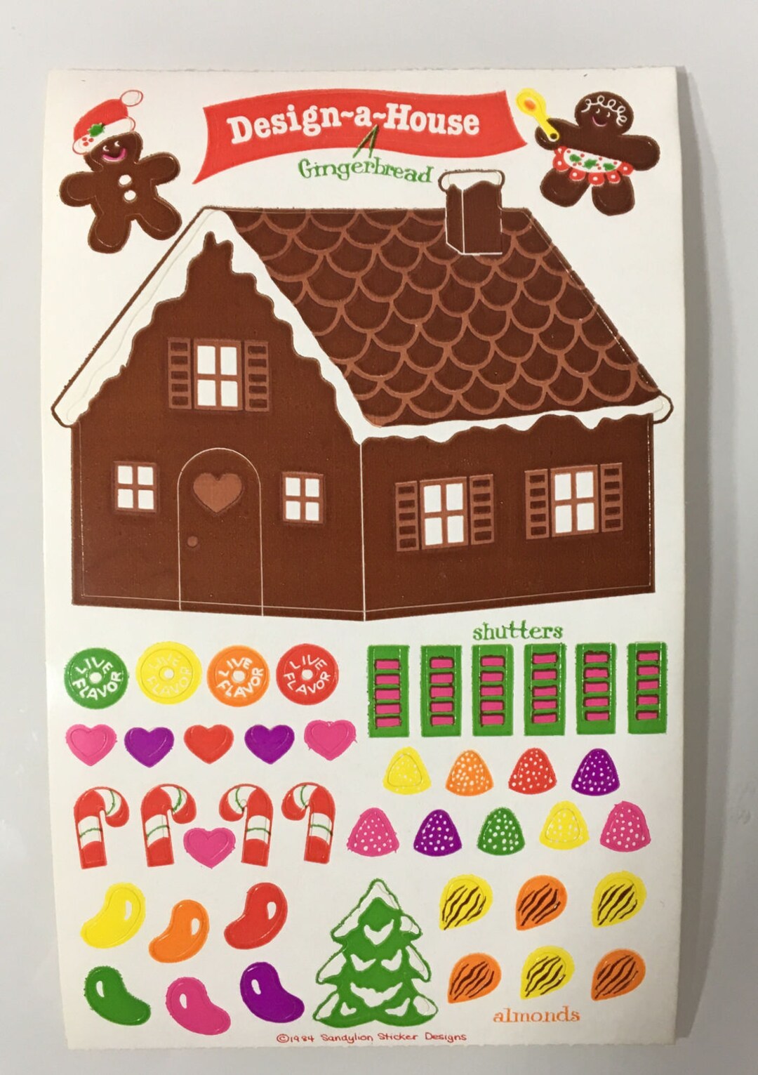 Vintage Sandylion Gingerbread House Stickers Activity Maxi Sheet, Candy ...