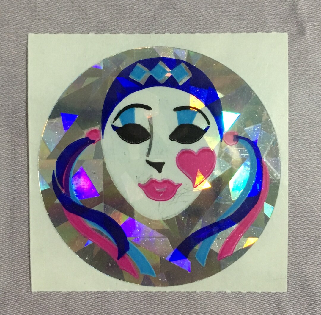 Vintage Rare Sandylion Mini Pierrot Clown Prismatic Sticker - Etsy