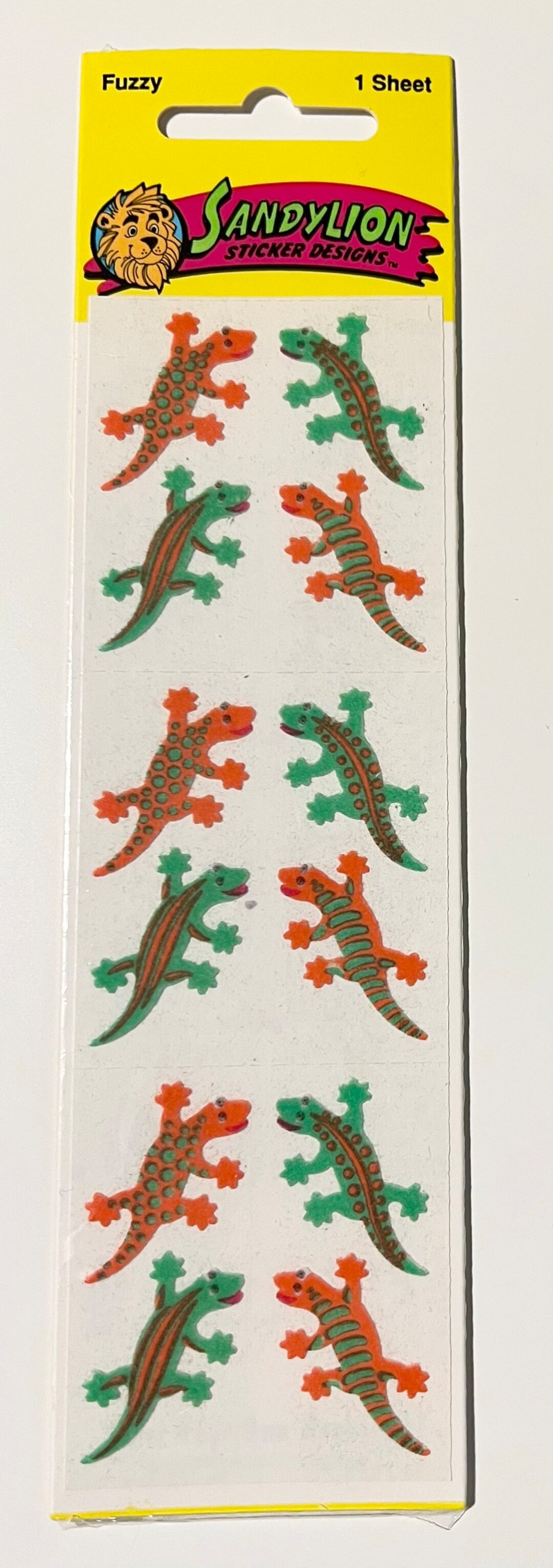 Vintage Rare Sandylion Fuzzy Lizard Stickers. in Original - Etsy