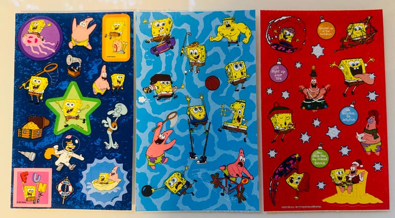 Vintage Rare Sponge Bob Sandylion Sticker Sheets - Etsy