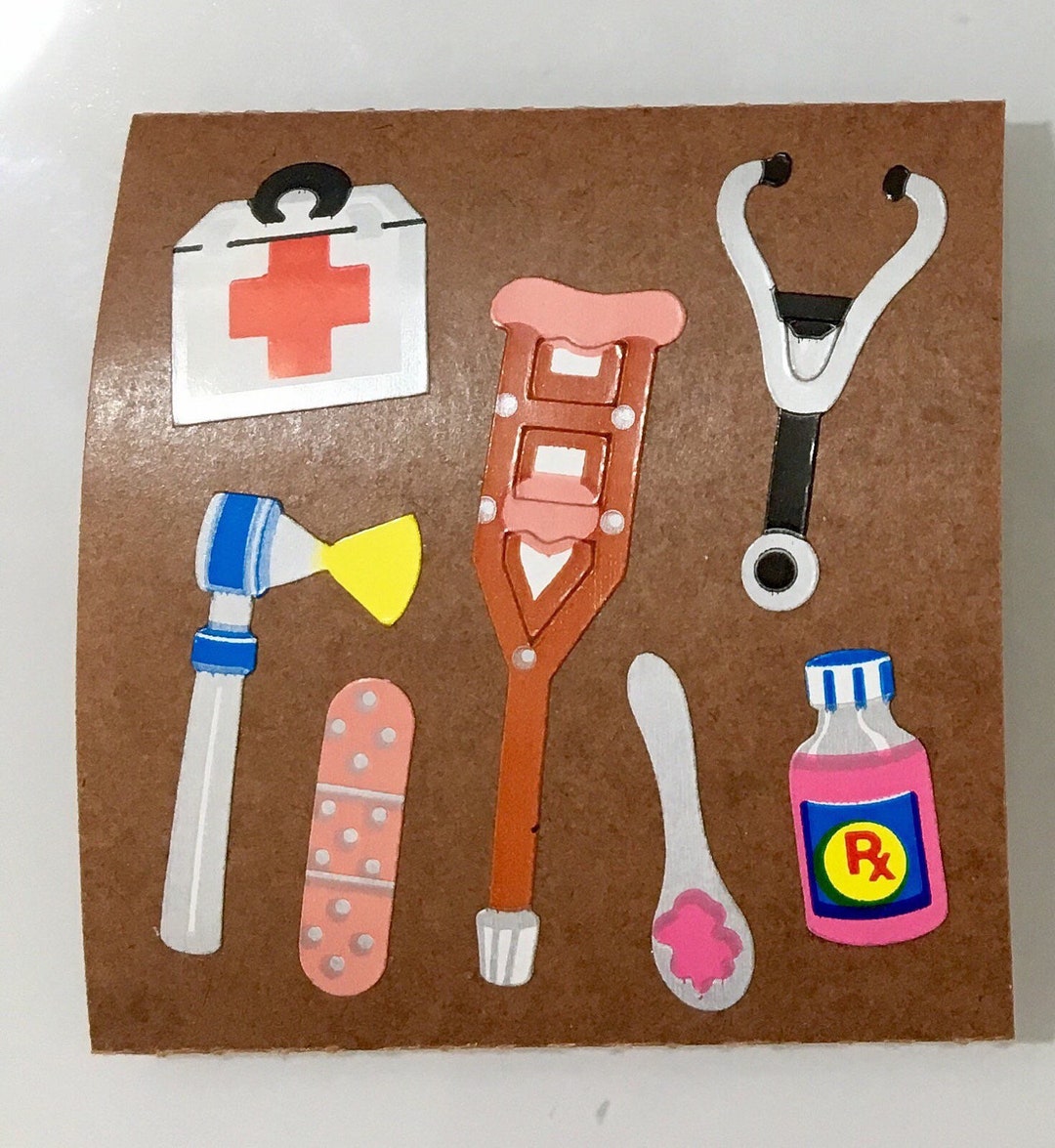 Vintage Sandylion Medical Stickers. Doctor Stickers, Bandaids, Hospital ...